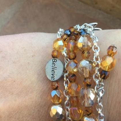 Multiple Strand Fire Polished Beaded Bracelet on Luulla